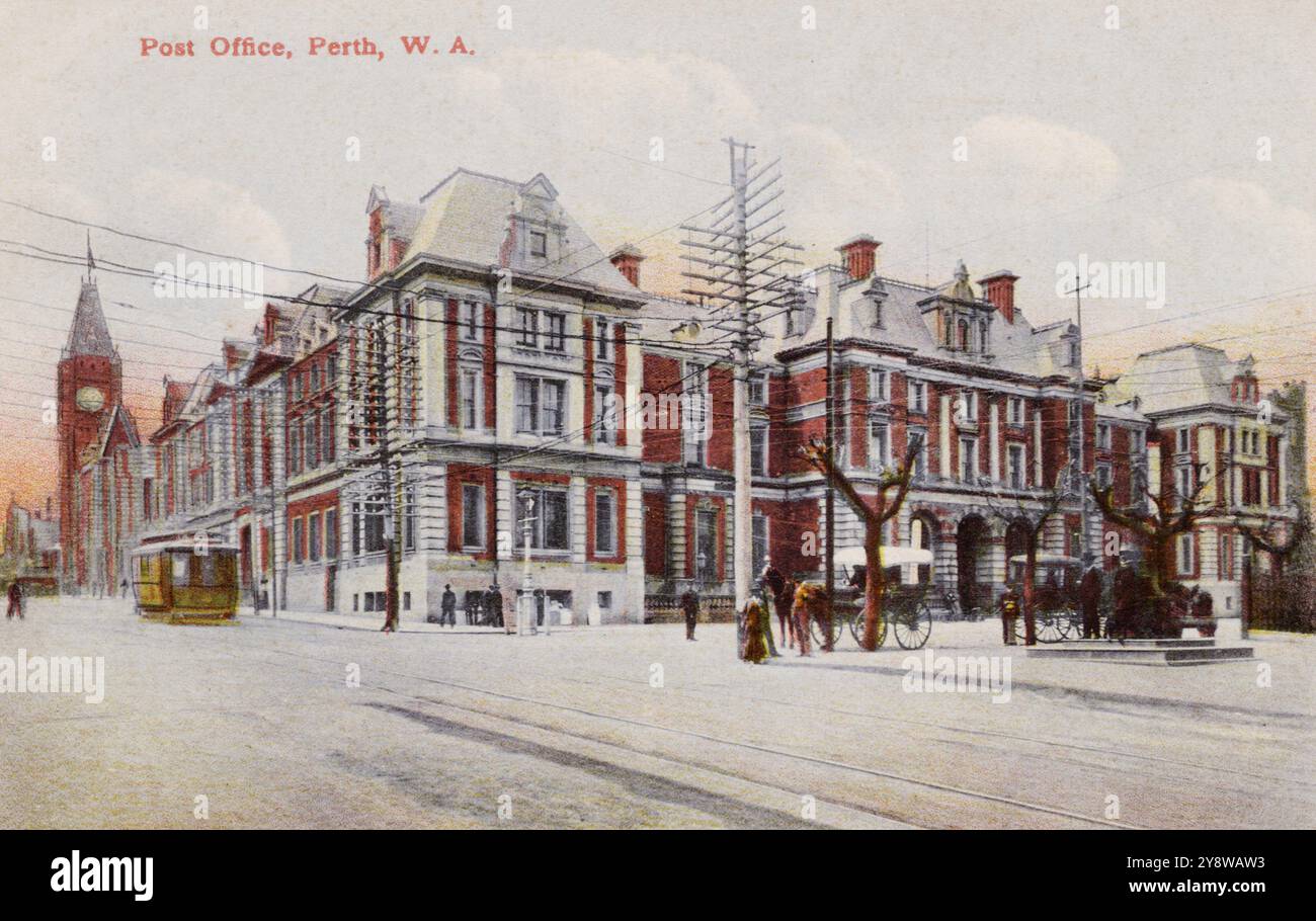Post Office, Perth Australia, approx 1910s postcard. unidentified ...