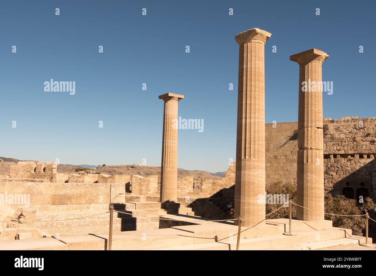 Temple of Athena Lindia in the Acropolis of Lindos Stock Photo - Alamy