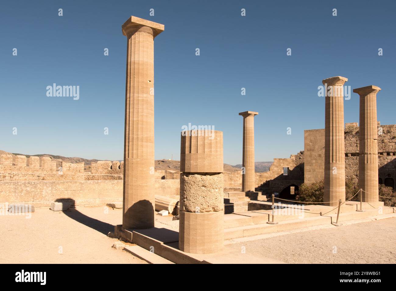 Temple of Athena Lindia in the Acropolis of Lindos Stock Photo - Alamy