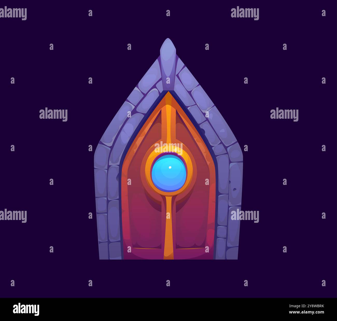 Fantasy magic portal gate door, witchcraft game asset. Cartoon vector ...