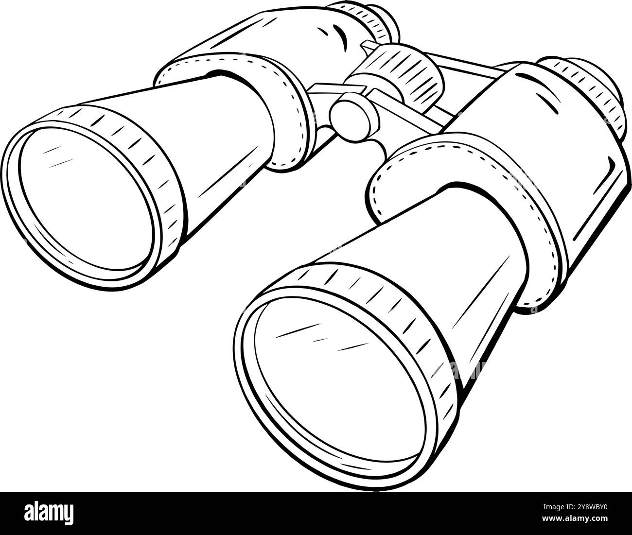 A Stylish and Detailed Outline Illustration of Binoculars Designed for ...