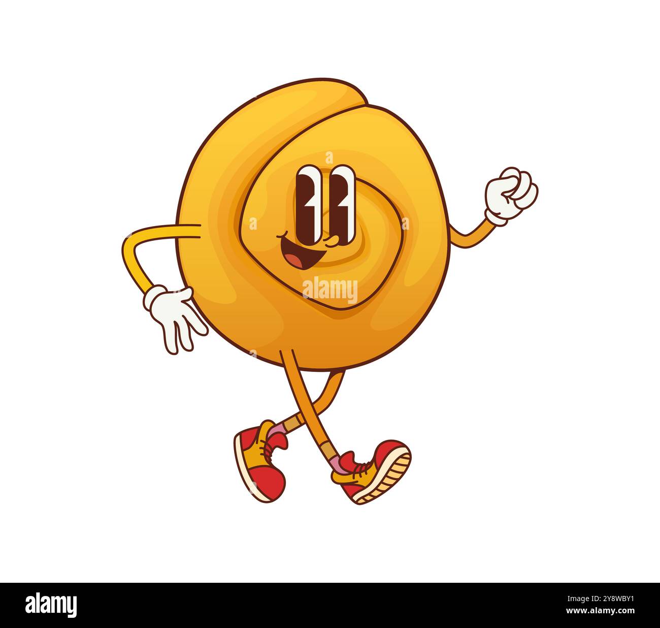 Funky and groovy cartoon cookie character. Isolated vector comic bakery ...