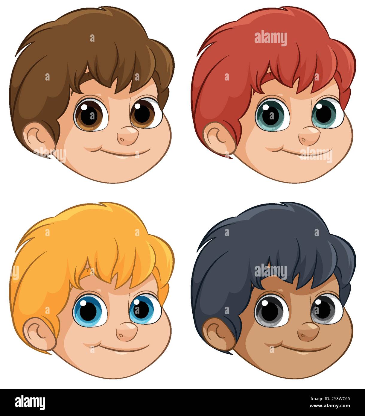 Four boys with different hair colors Stock Vector Image & Art - Alamy