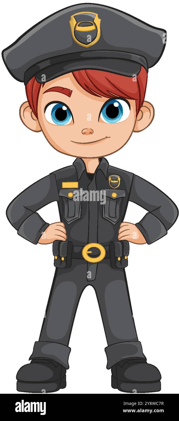 Cartoon child police officer hi-res stock photography and images - Alamy