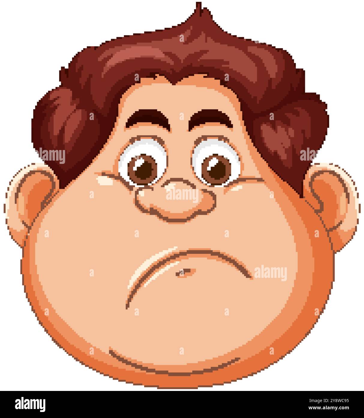 Illustration of a sad cartoon boy's face Stock Vector Image & Art - Alamy