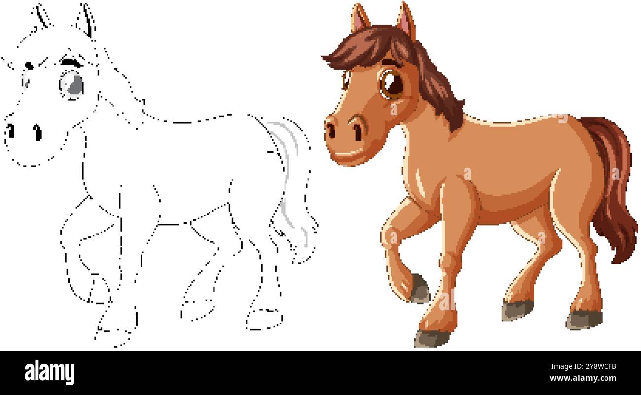 Horse in ranch brown Stock Vector Images - Alamy