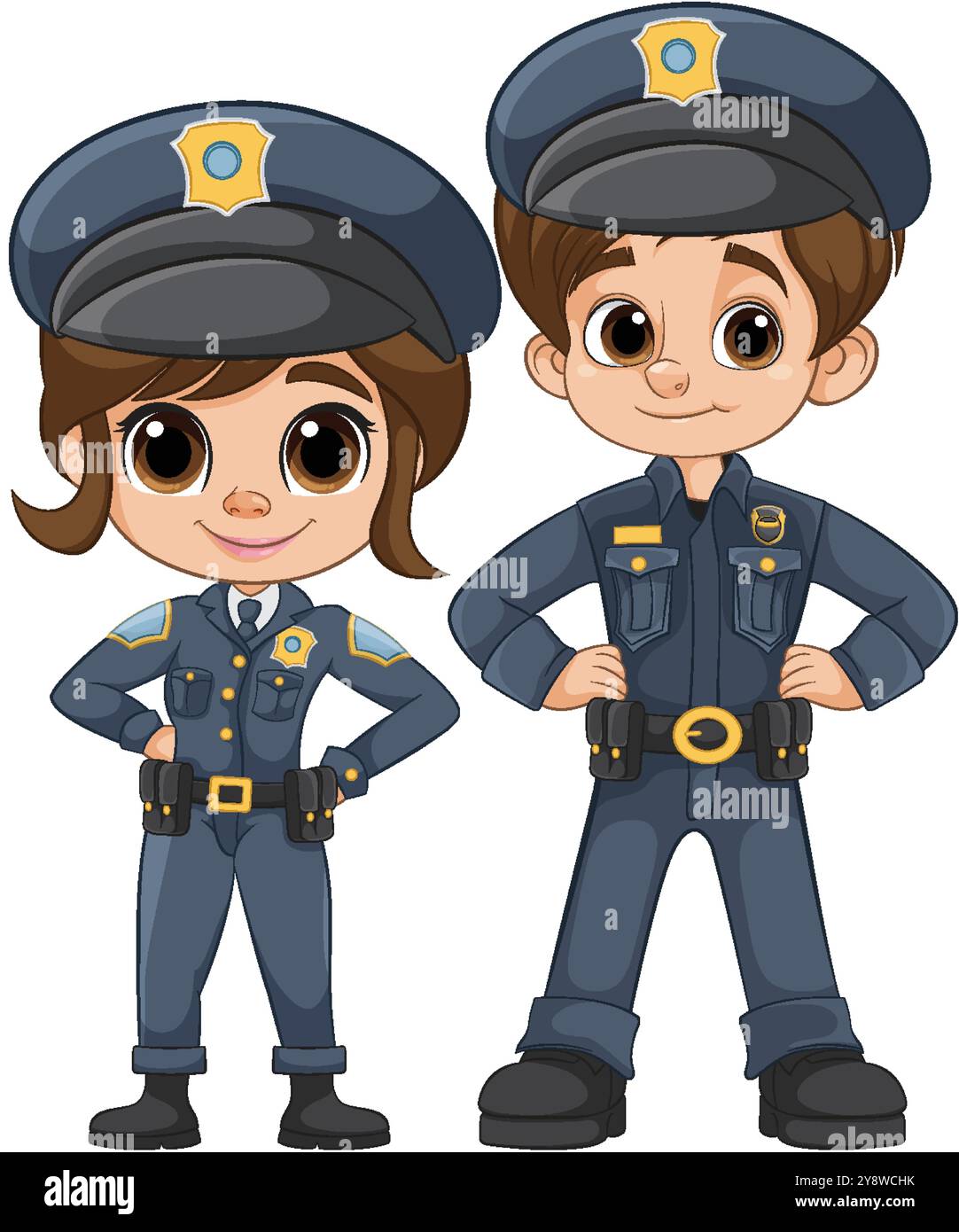 Two cartoon police officers in uniform Stock Vector Image & Art - Alamy