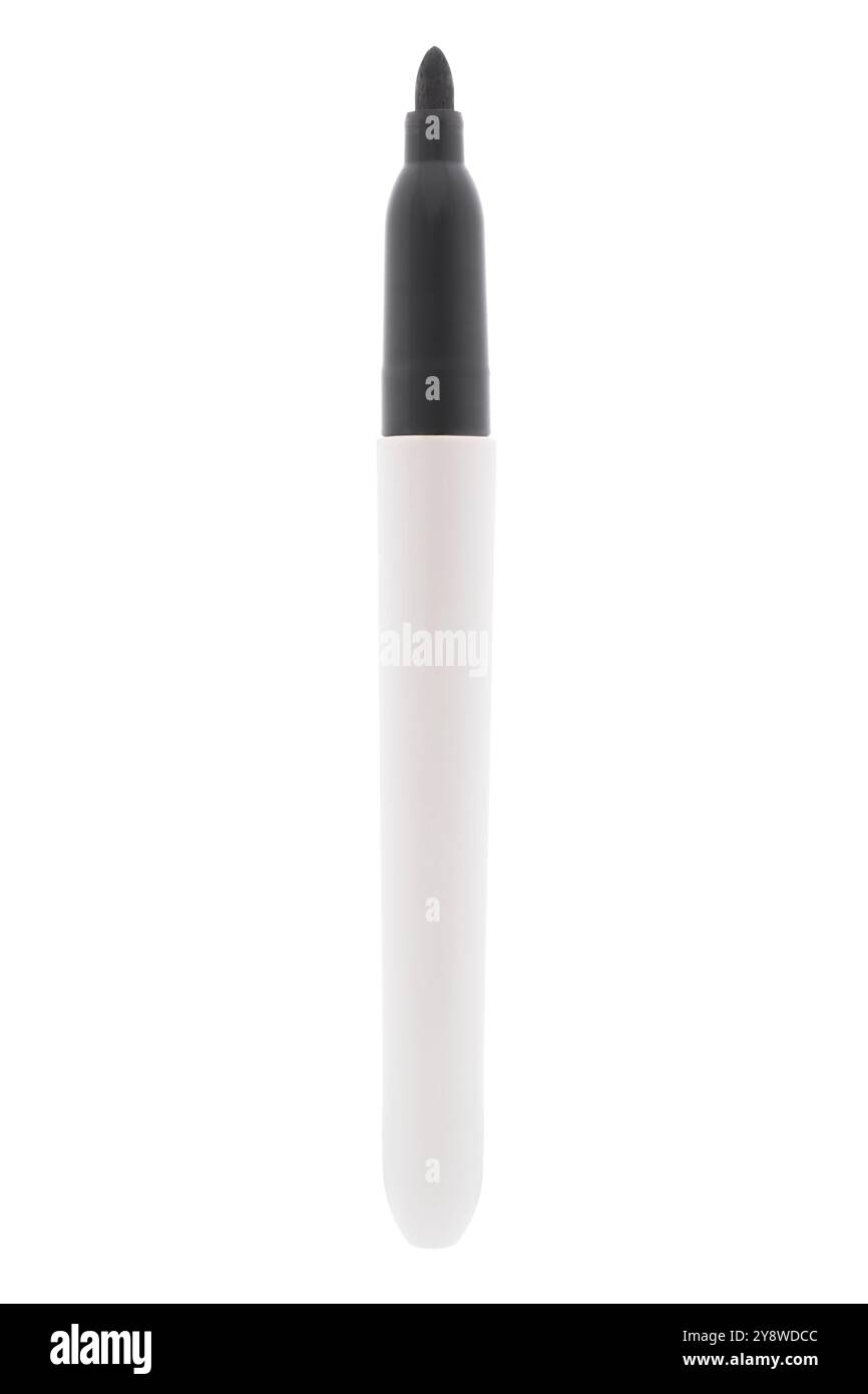 Black permanent marker on white background Stock Photo - Alamy