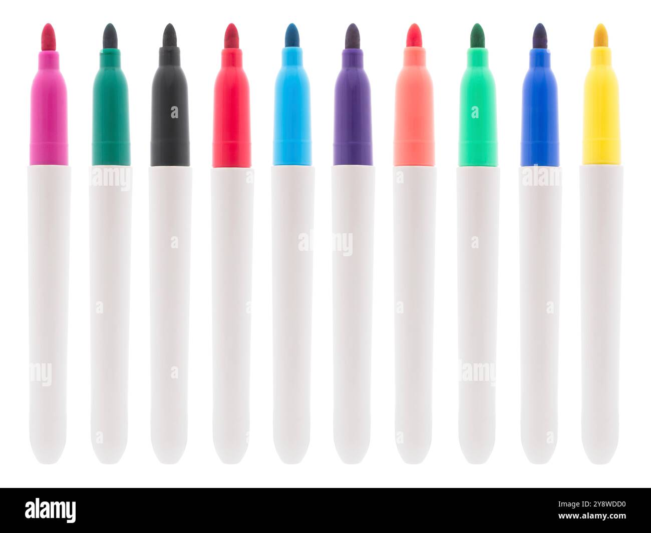 Permanent markers on white background Stock Photo - Alamy