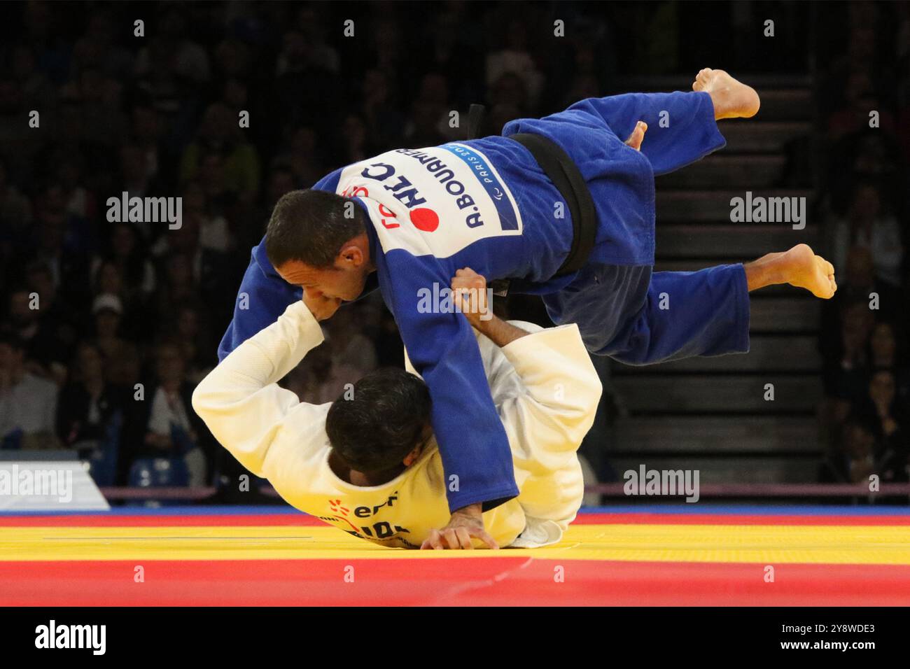 Seyed Meysam BANITABA KHORAM ABADI of Iran (white) vs Abdelkader ...