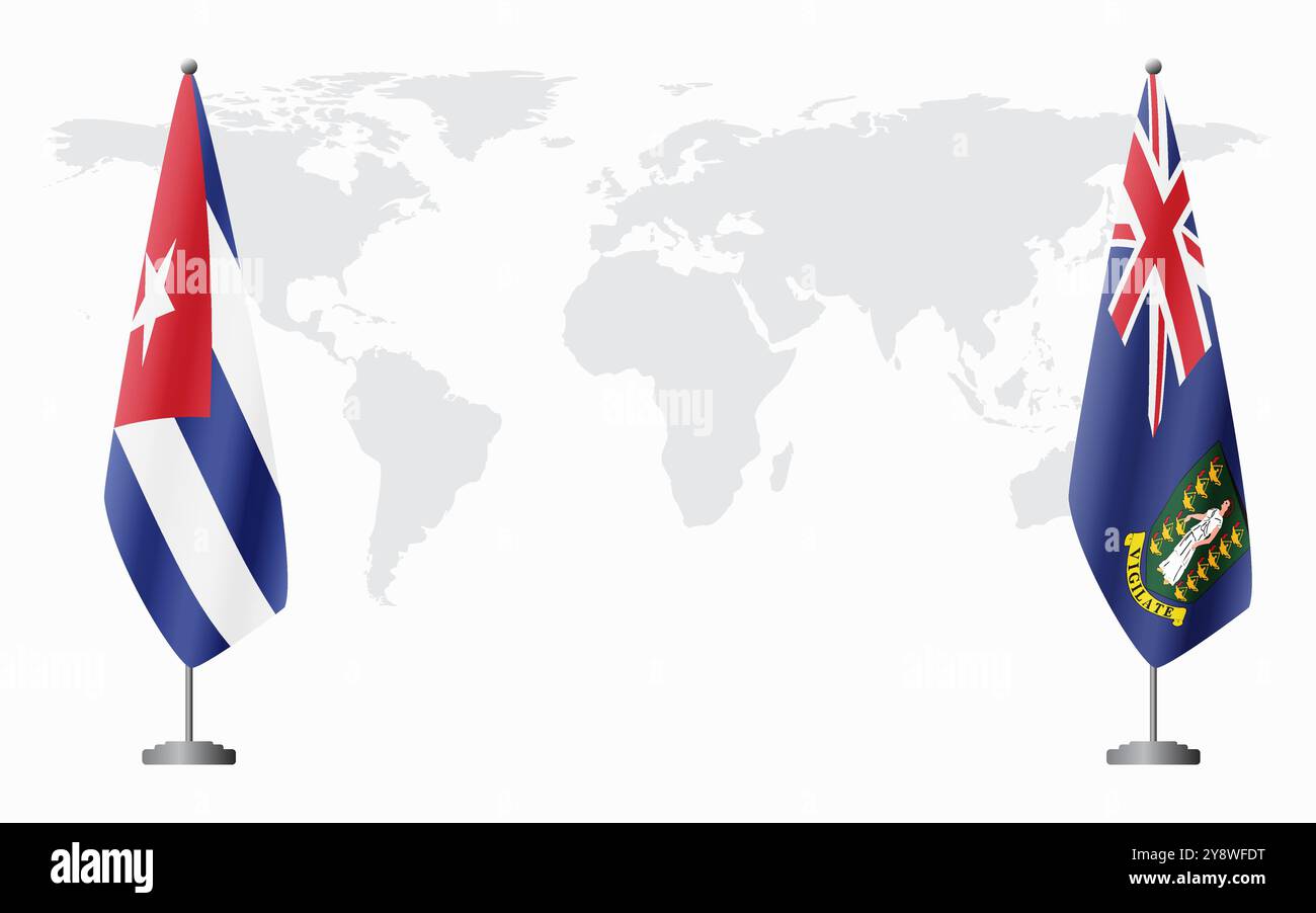 Cuba and British Virgin Islands flags for official meeting against ...