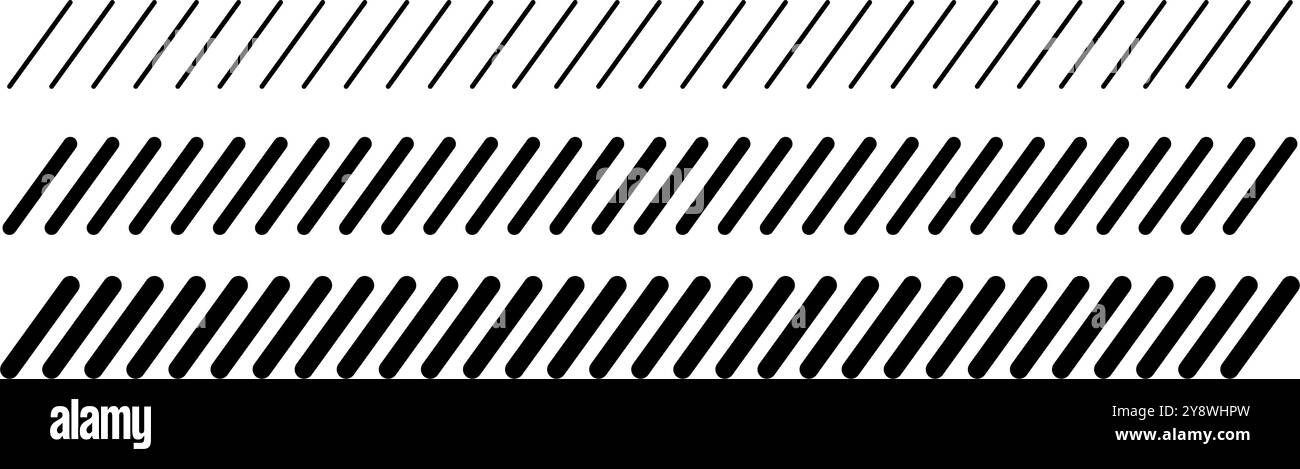 Slash line border. Diagonal parallel lines divider strip. Tilt strip geometric abstract border ...