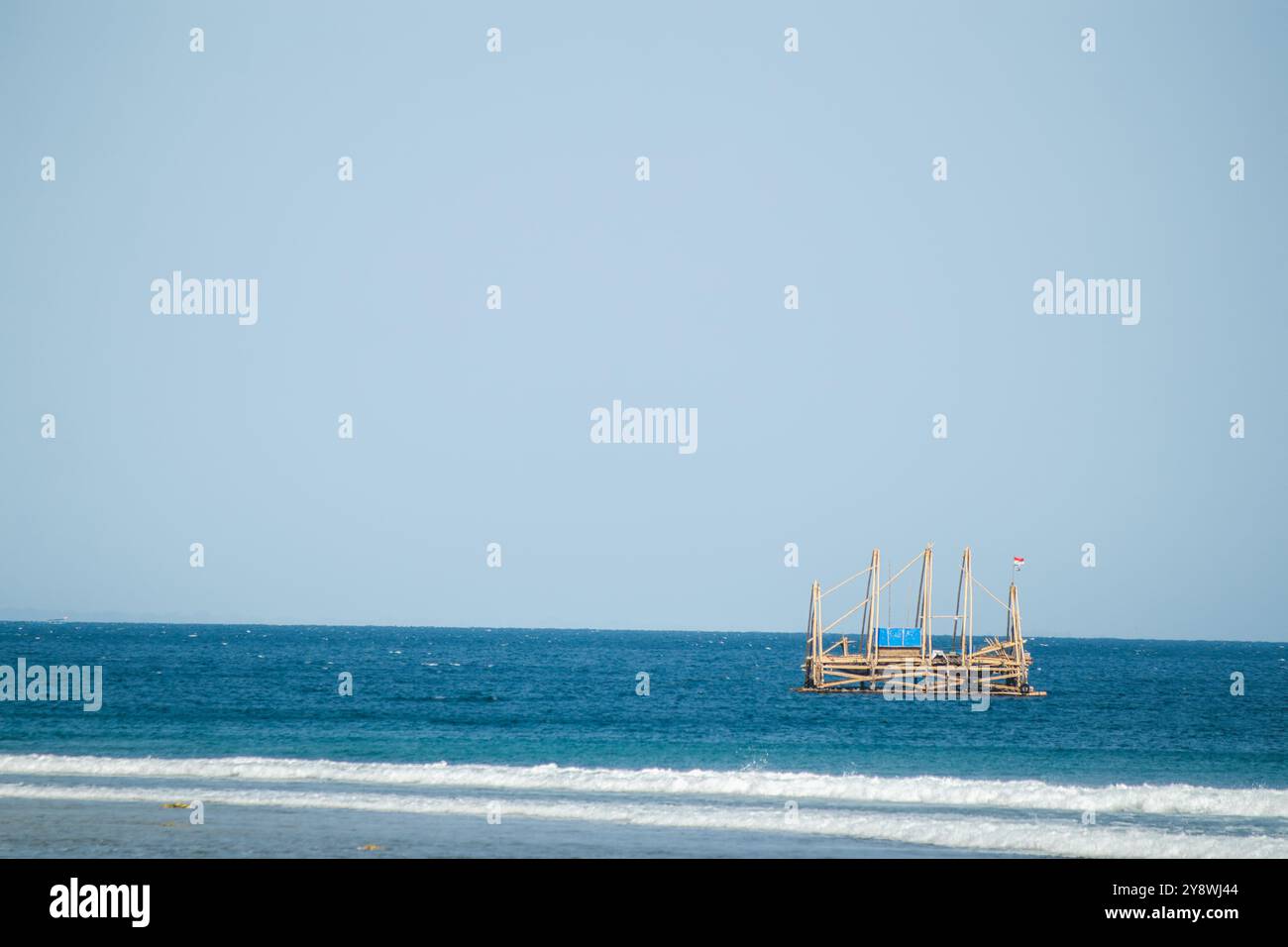 Majestic Ocean View with a Bagan Floating in the Distance.Traditional ...