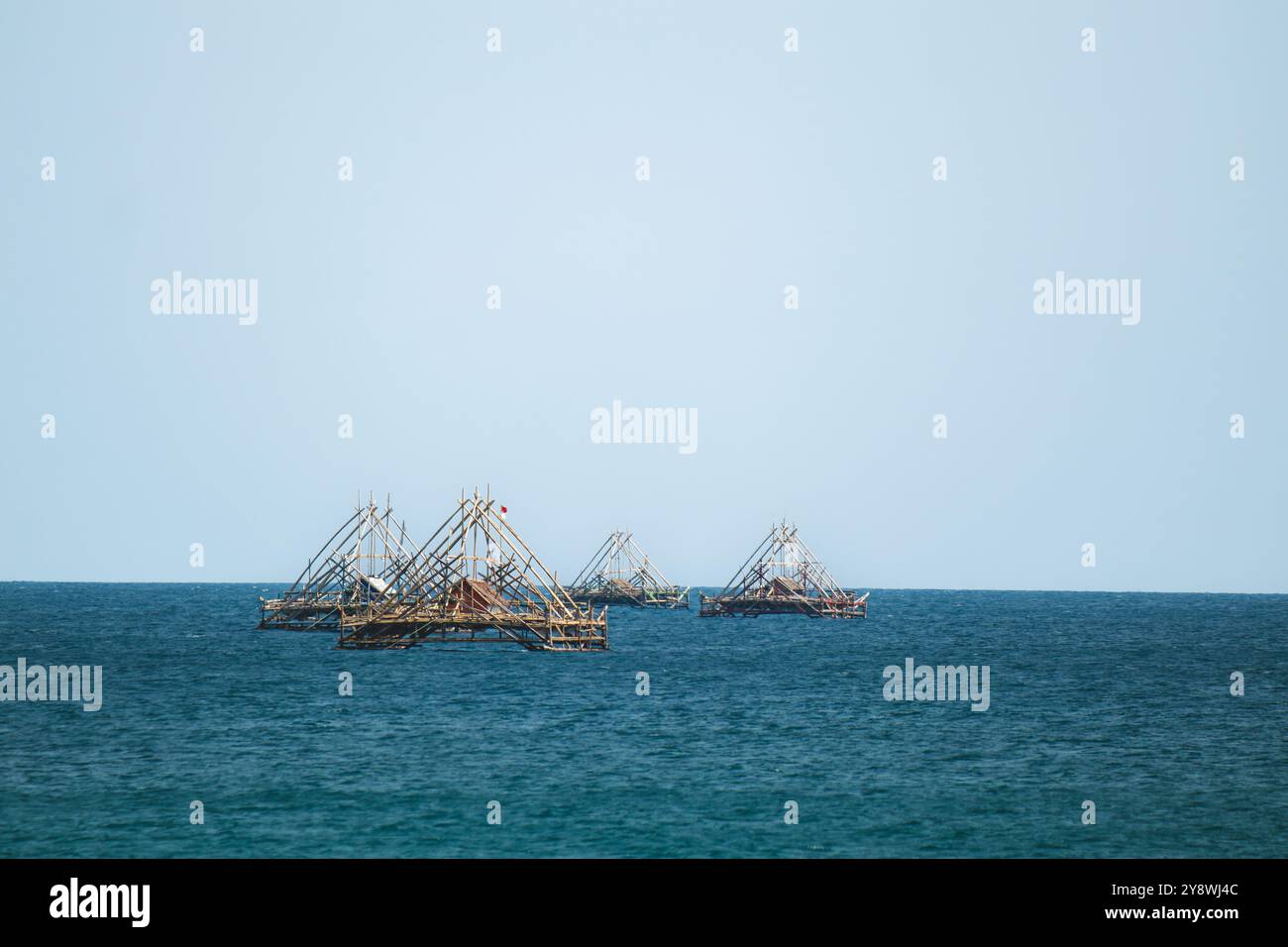 Idyllic Blue Sea with Floating Bagan in Open Ocean. Endless Blue Ocean ...