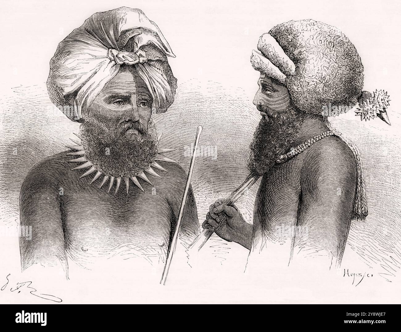 Natives of the Fiji islands, 19th century. Voyage to the Great Viti ...