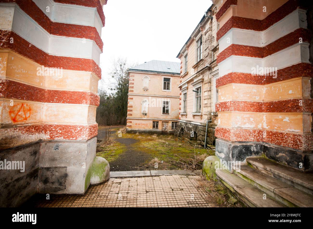 Abandoned Architectural Beauty of Striped Facades in Decay Stock Photo ...