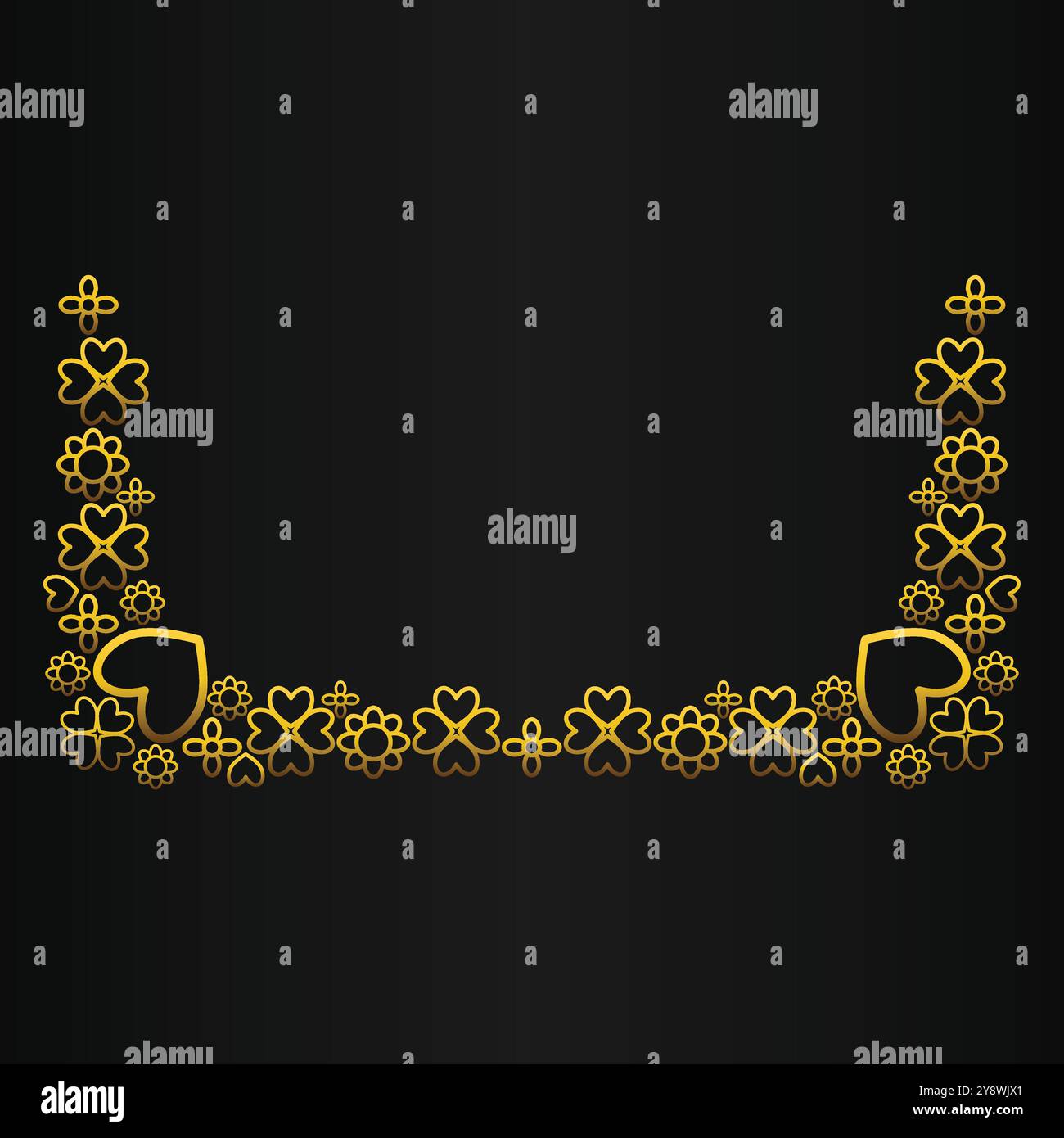 Gold flower frame design hi-res stock photography and images - Alamy