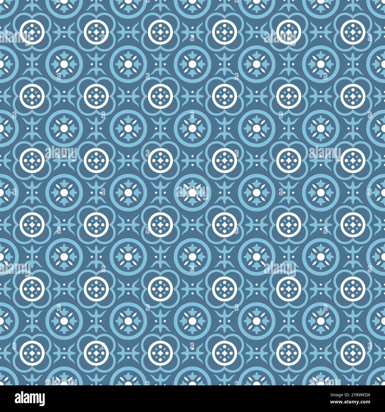 Blue Tile Pattern Vector. Talavera Seamless Pattern Stock Vector Image & Art - Alamy