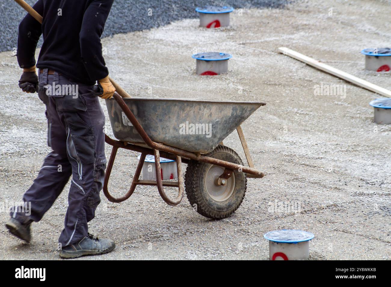 Construction Wheelbarrow on Jobsite. High quality photo Stock Photo - Alamy