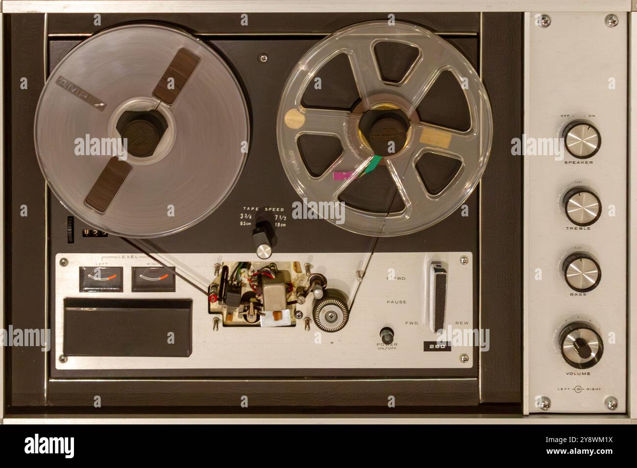 Vintage Reel-to-Reel Tape Recorder with Controls Stock Photo - Alamy