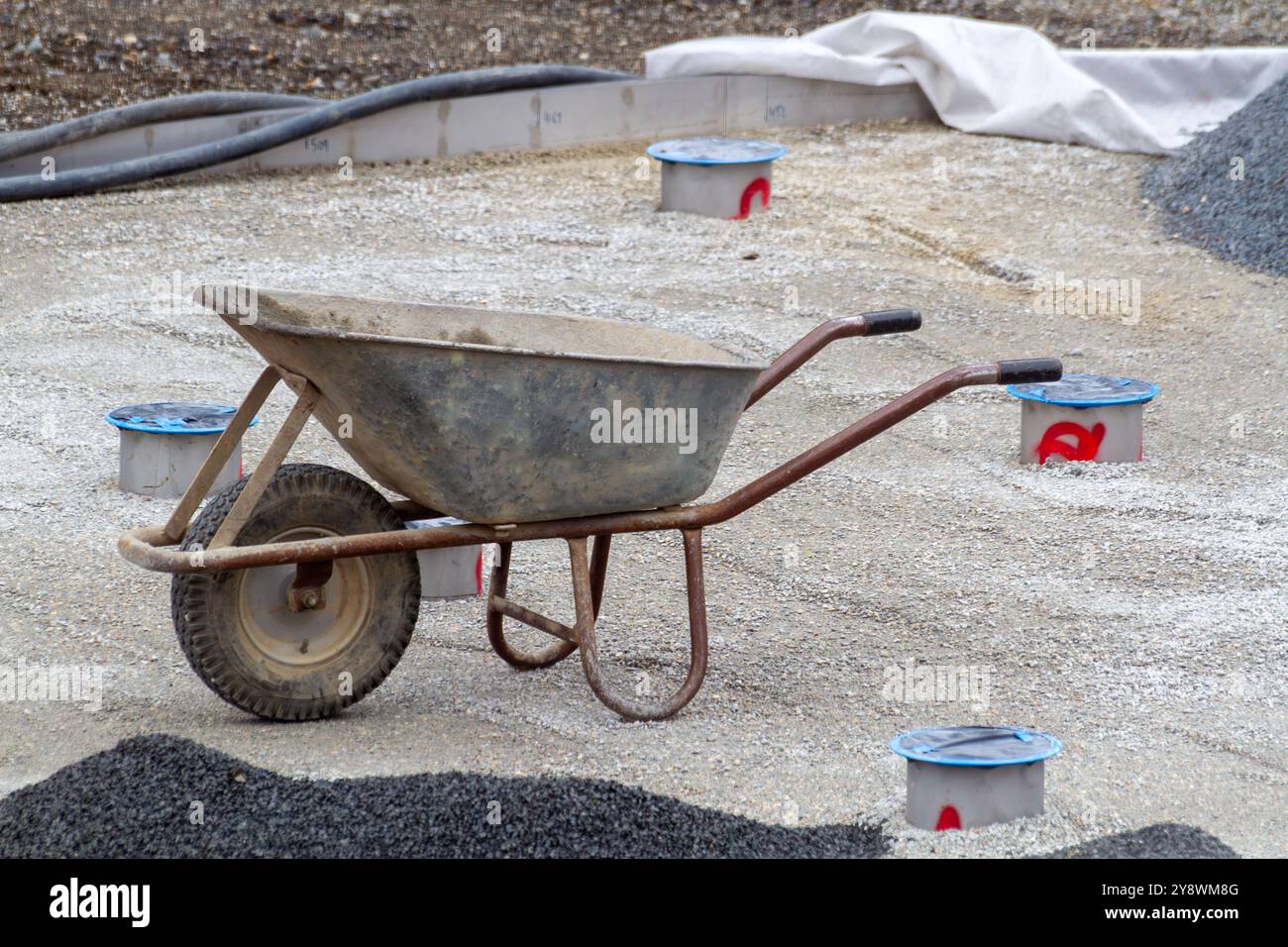 Construction Wheelbarrow on Jobsite. High quality photo Stock Photo - Alamy