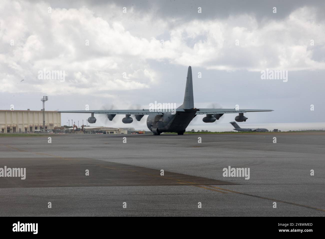 A U.S. Marine Corps KC-130J Super Hercules aircraft with Marine Aerial ...