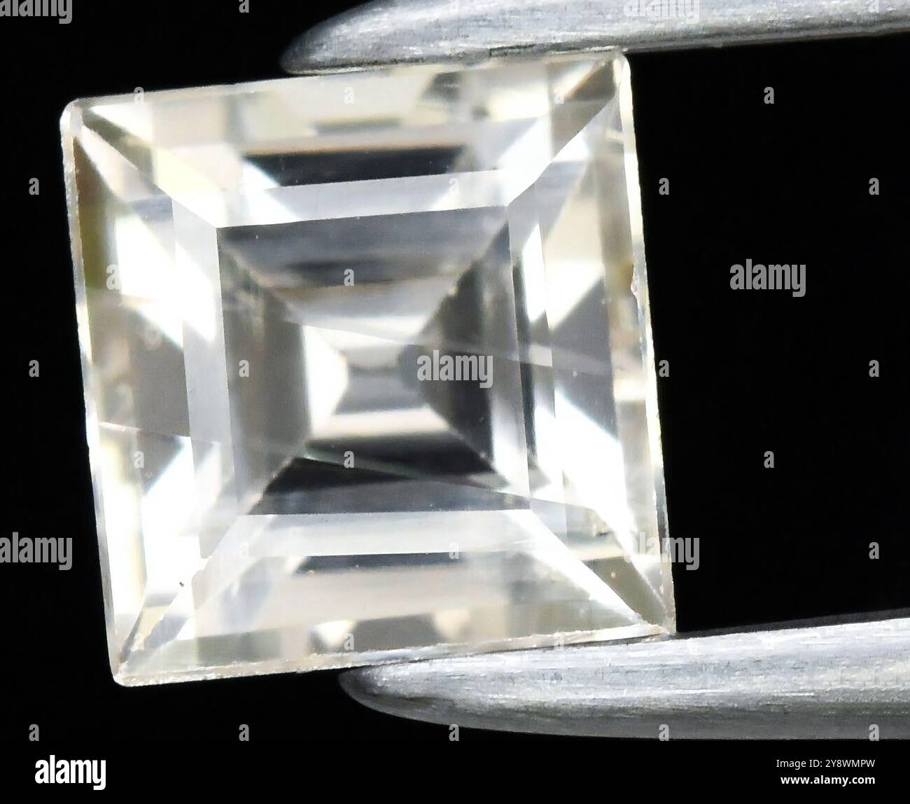 Exquisite Square Cut Diamond Glimmering Under Reflective Light Stock ...