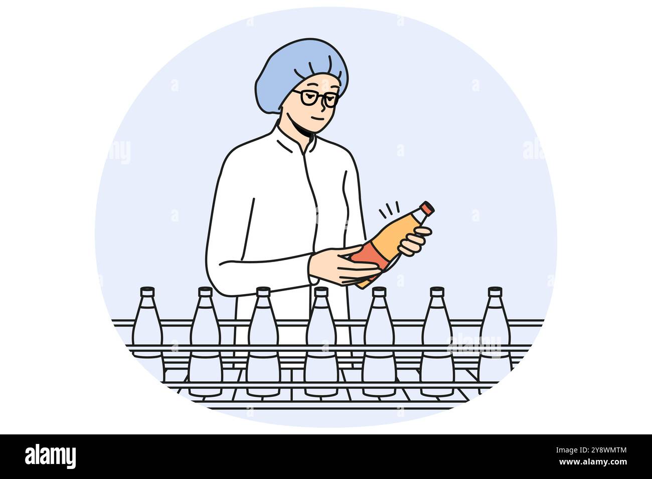 Production line factory facility female Stock Vector Images - Alamy