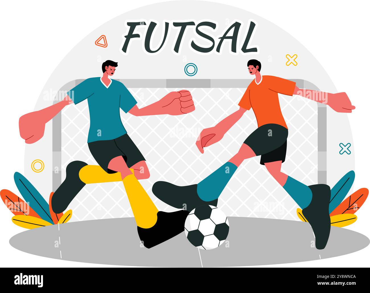 Futsal, Soccer, or Football Vector Illustration Featuring Players ...