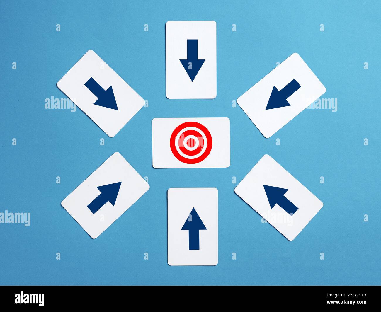Focusing on business objectives. Goal setting and achievement. Arrows ...