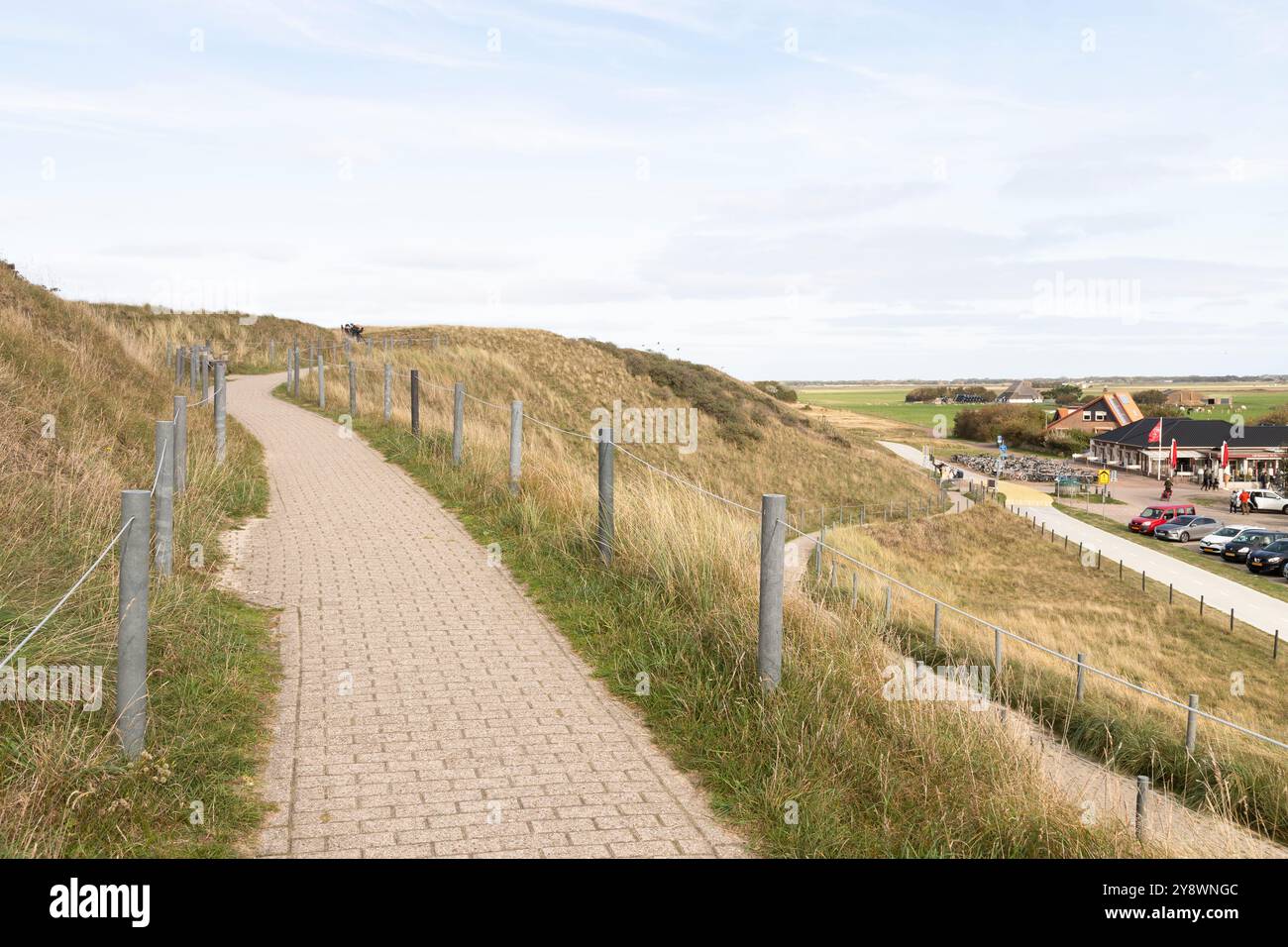 Walking path in the dune area on the Dutch island of Texel Stock Photo ...