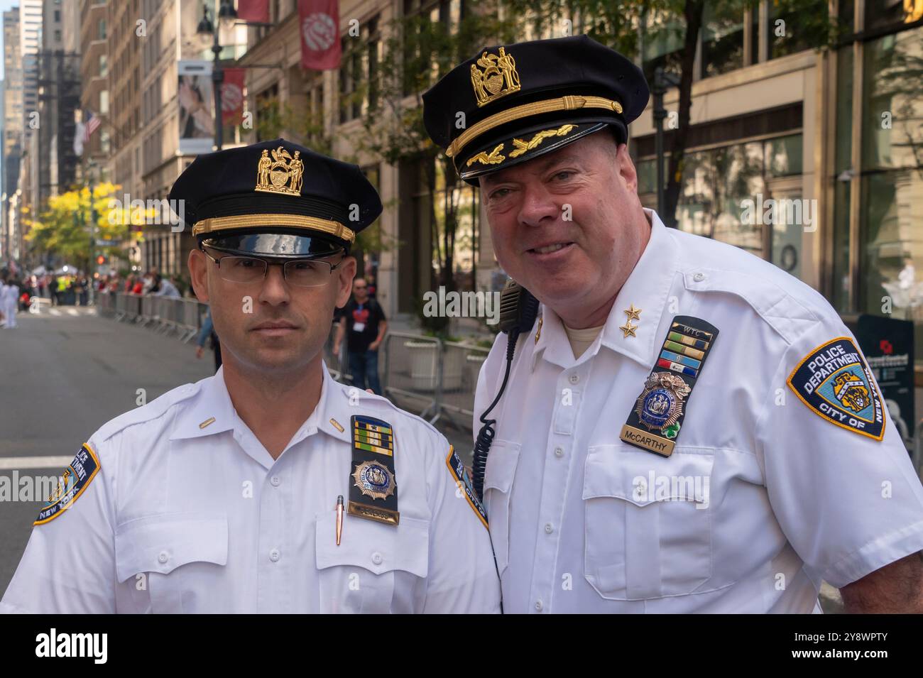 NYPD Lt. Panagiotis Benekos and Chief James McCarthy attend the Pulaski ...