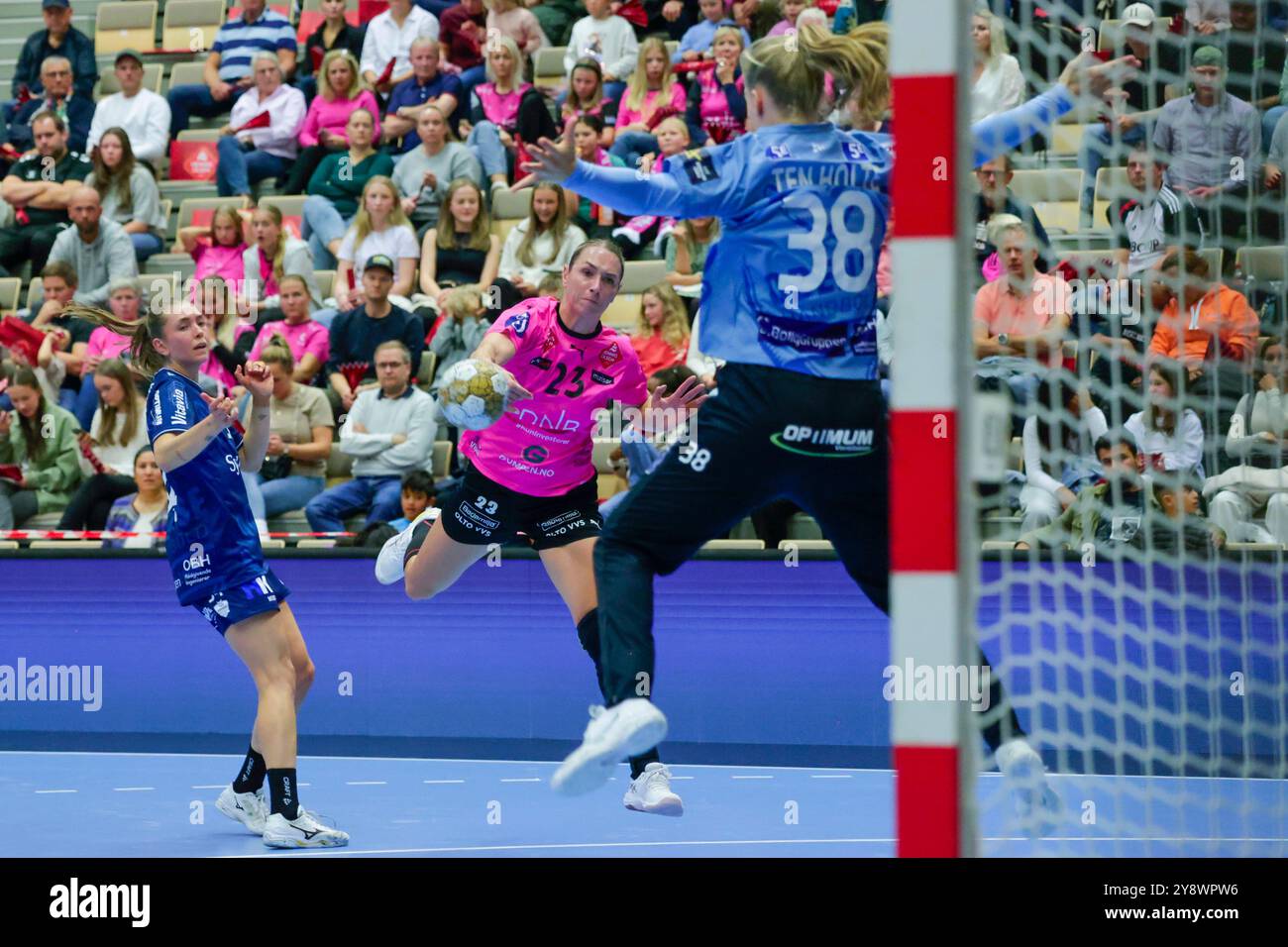 Kristiansand 20241005. Vipers Lois Abbingh during the handball match in the EHF Champions League ...