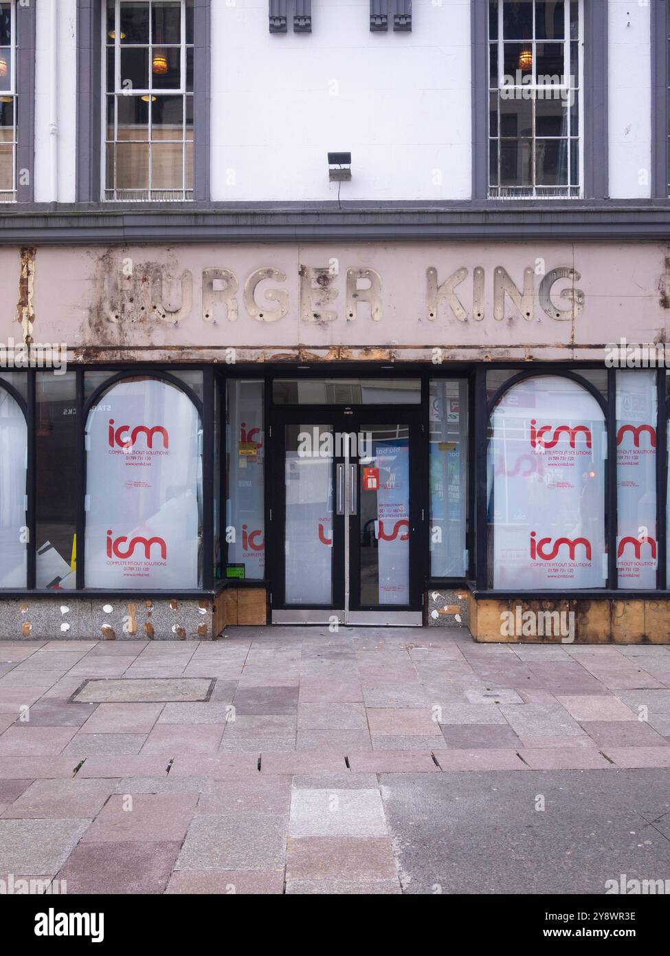 Burger King restaurant in Cardiff under refurbishment Stock Photo - Alamy