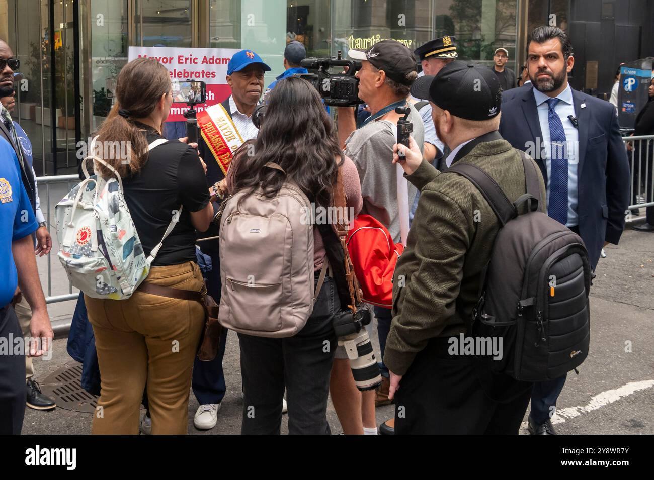 New York City Mayor Eric Adams speaks at a Press Gaggle during the ...