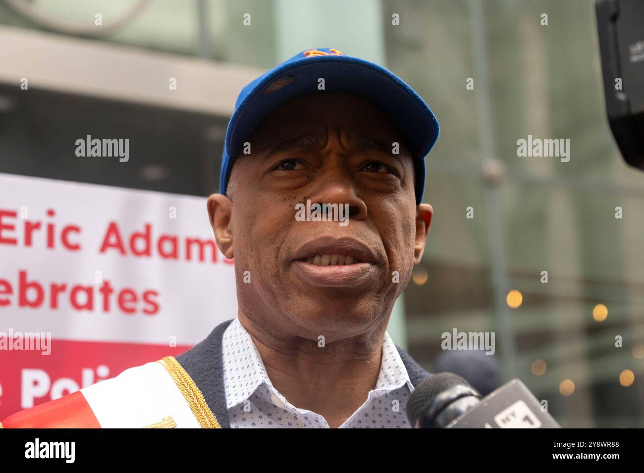 New York City Mayor Eric Adams speaks at a Press Gaggle during the ...