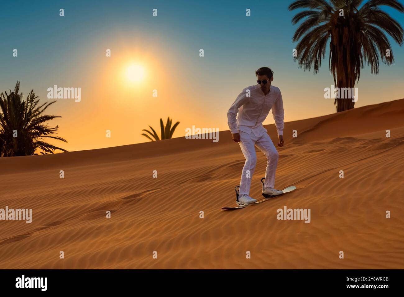 Dubai desert safari sandboard hi-res stock photography and images - Alamy