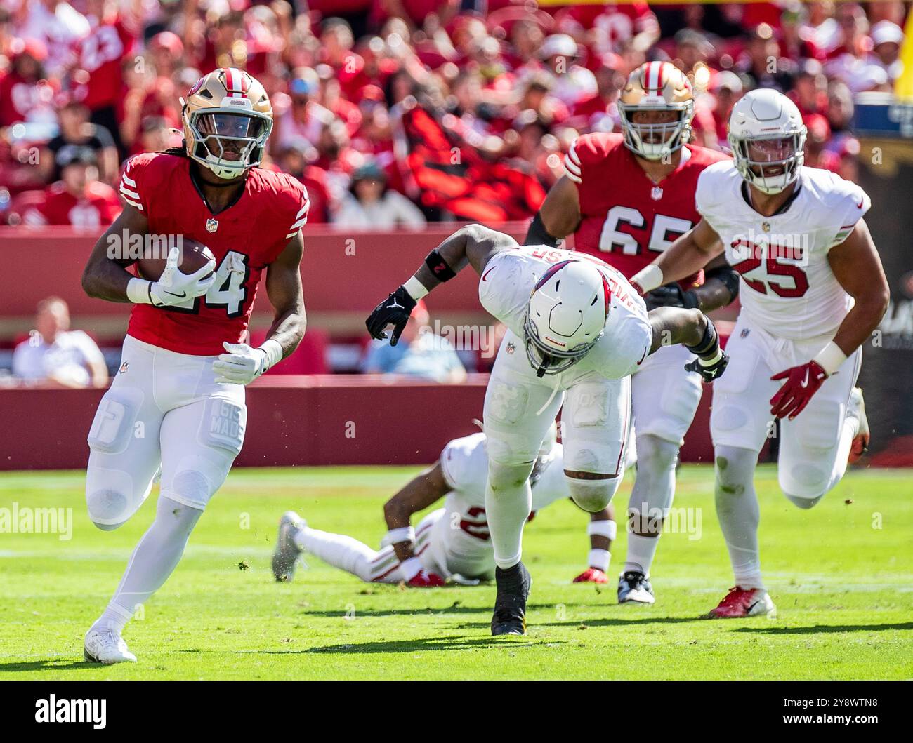 October 06 2024 Santa Clara CA USA San Francisco running back Jordan ...