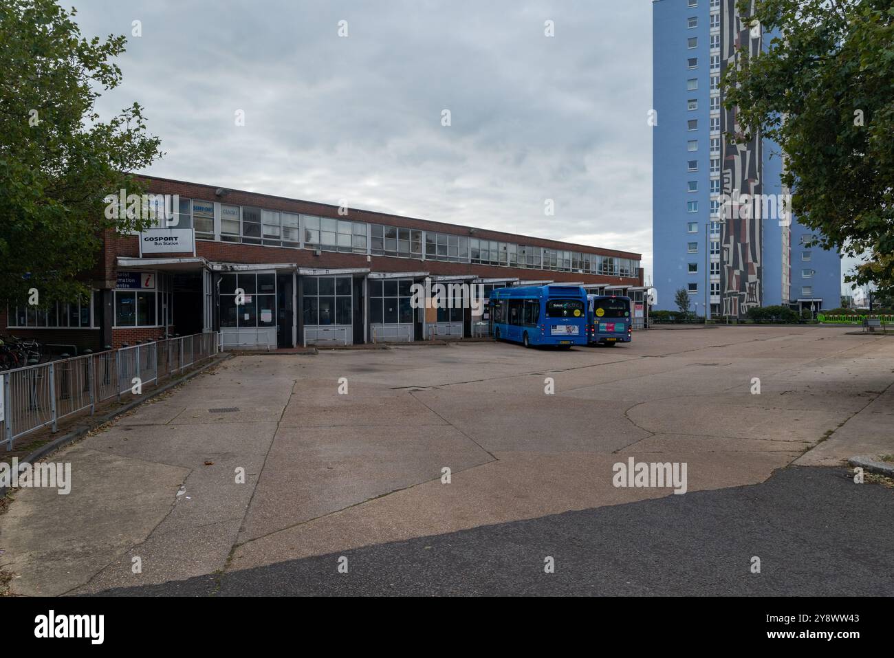 A pair of buses at the old bus station in Gosport. October 2024 Stock ...