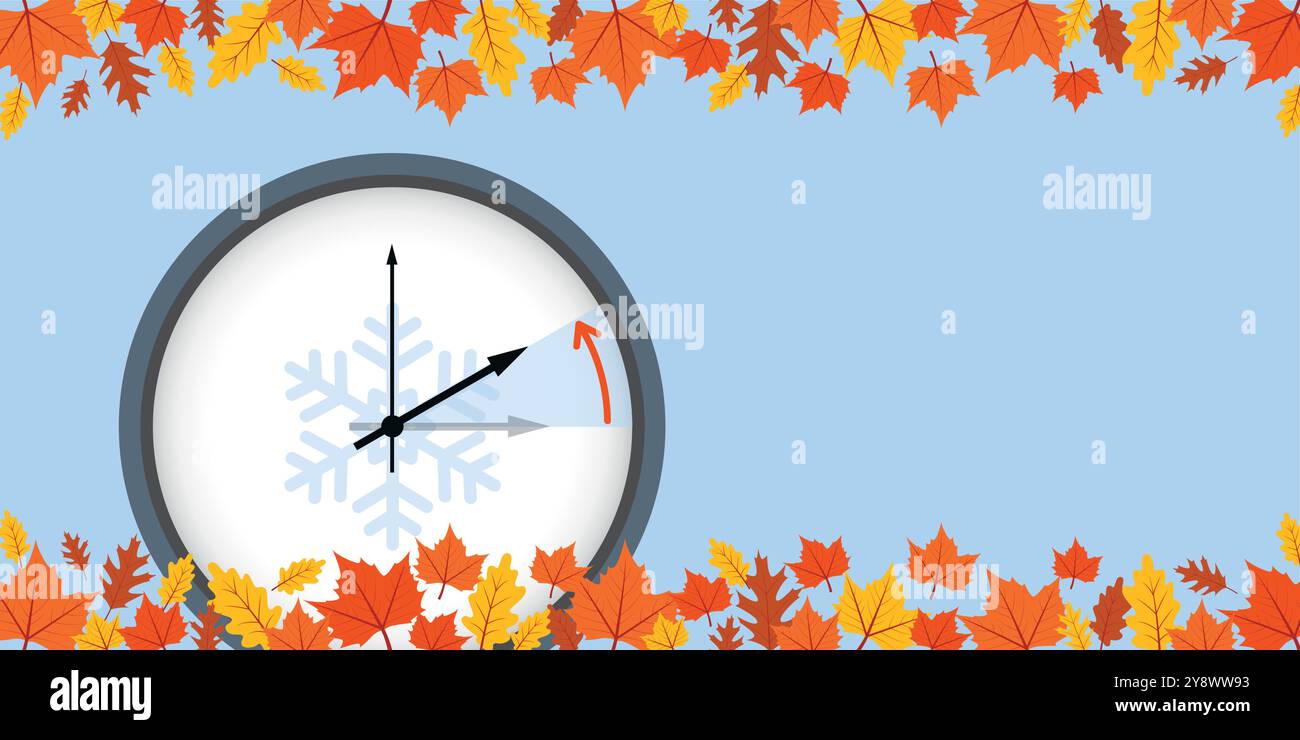 winter time concept fall back clock vector illustration Stock Vector ...