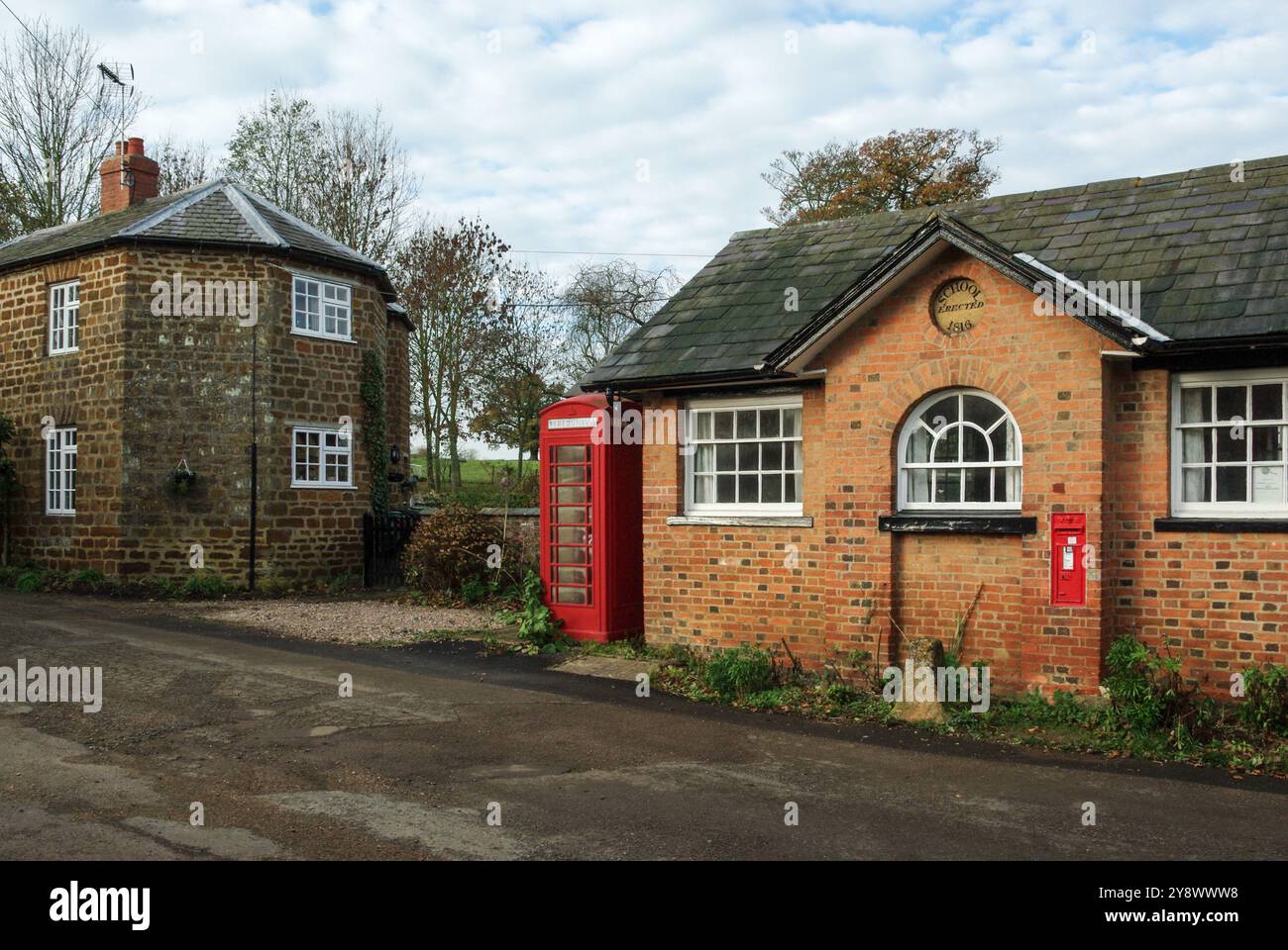 Old schoolhouse from 1816 in Hulcote, the estate village to Easton ...