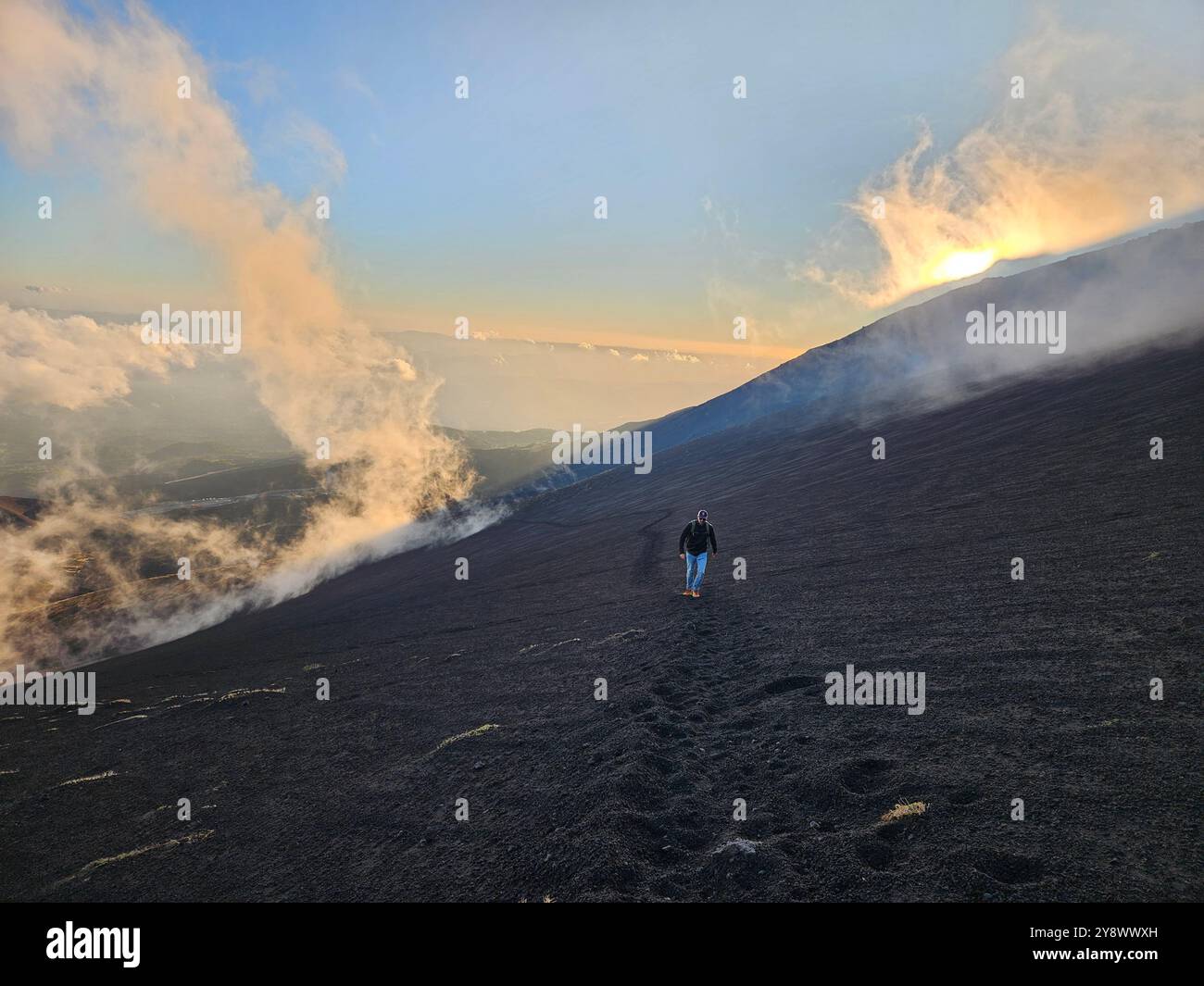 Volcano tour on Mount Etna in Sicily, Italy Stock Photo - Alamy