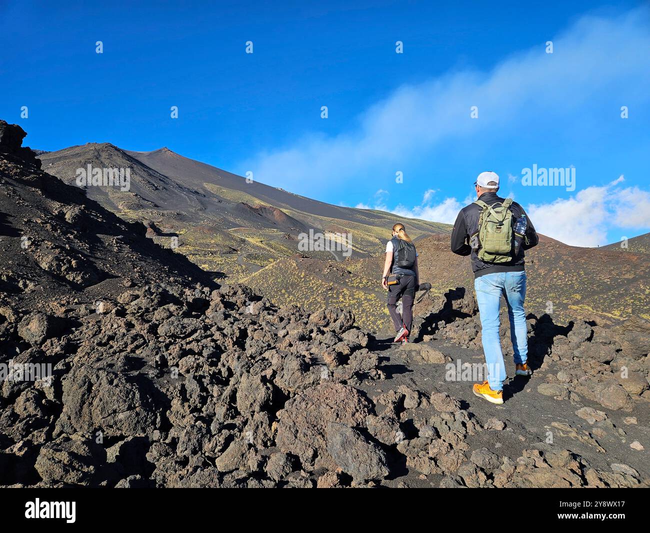 Volcano tour on Mount Etna in Sicily, Italy Stock Photo - Alamy