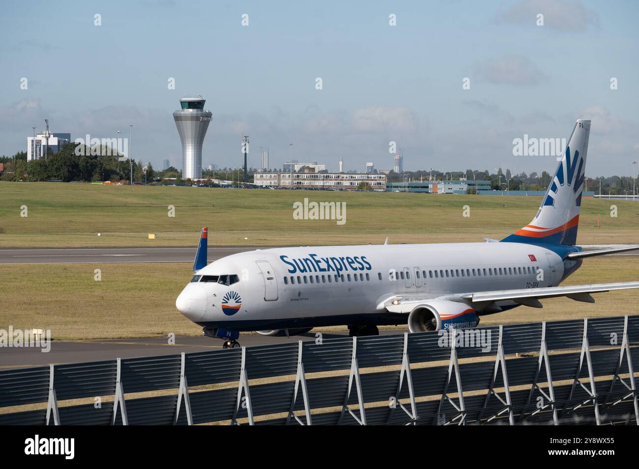 Sun Express Boeing 737-8HX taxiing for take off at Birmingham Airport ...