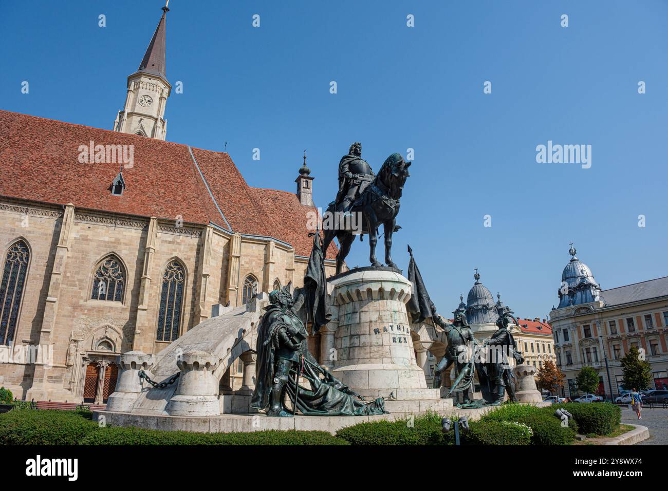 Monument depicting Matthias Corvinus and his four generals, Piaţa ...