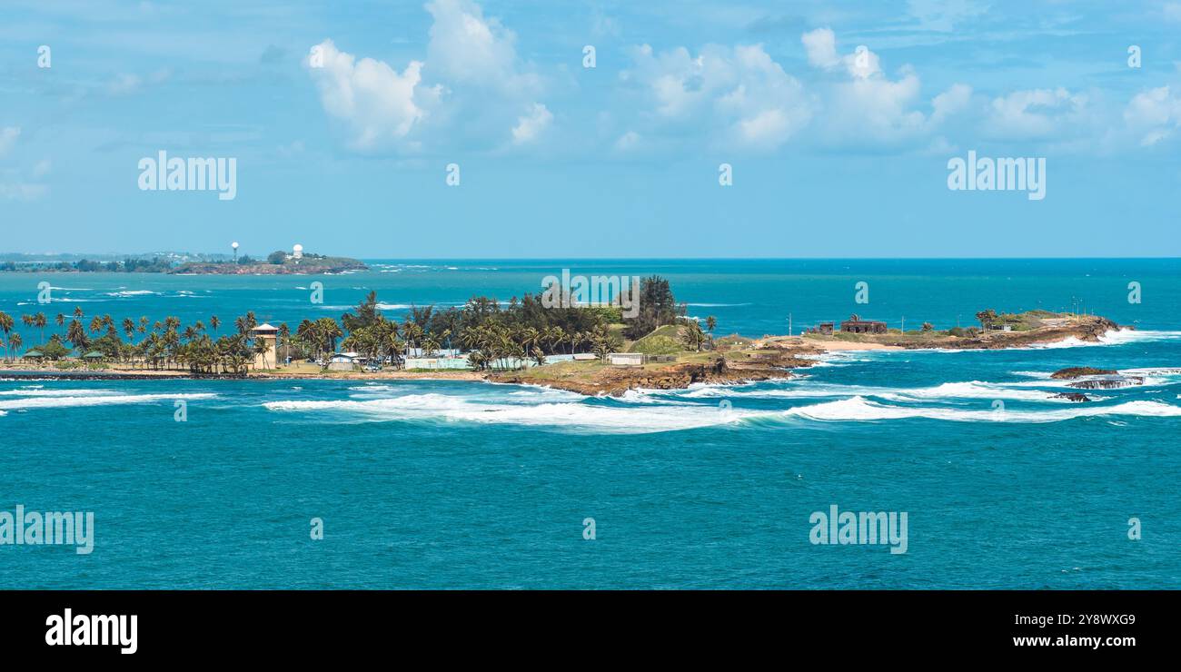 San Juan, Puerto Rico - April 20, 2017: Panoramic coastal view from ...