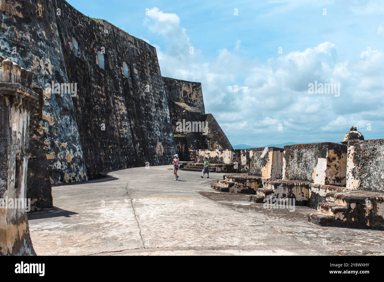 San Juan, Puerto Rico - April 20, 2017: Tourists explore the historic ...