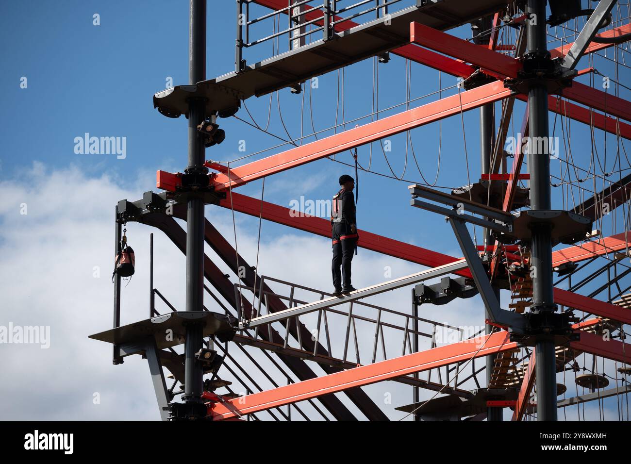 Bear Grylls Adventure high ropes tower, NEC, Birmingham, UK Stock Photo ...