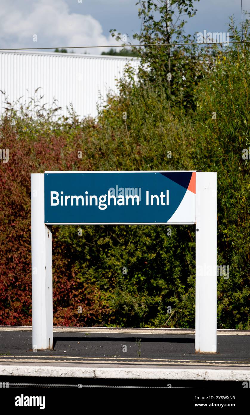 Birmingham International railway station sign, West Midlands, UK Stock ...