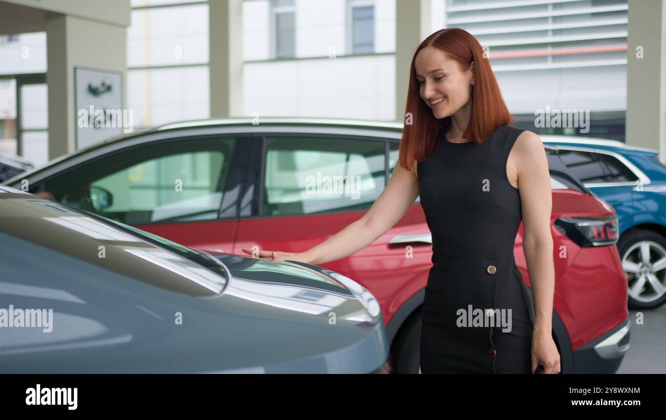 Happy smiling rich customer Caucasian woman smile client buyer female ...